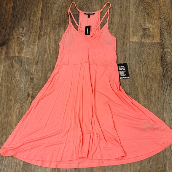 Express | Dresses | Express Double Strap Pink Plunge Dress | Poshmark